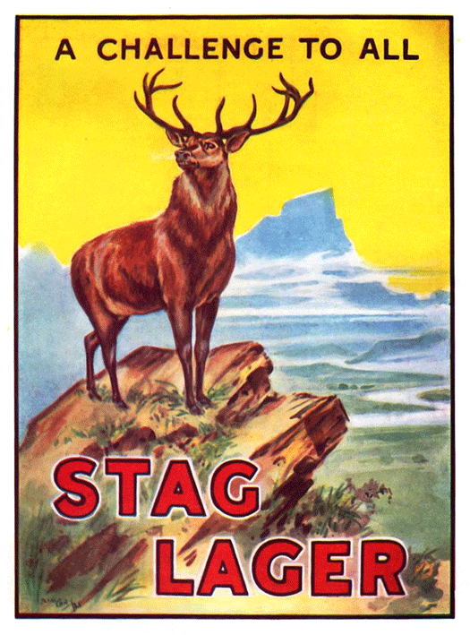 Tooheys Stag Lager ‘A challenge to all’ Poster – Australian Beer Posters